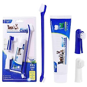 Best Dog Toothbrush & Toothpaste Kit for Dachshund and Other Hound Dogs Dogs - Natural Ingredients Reduce Plaque, Whiten Teeth, Freshen Breath