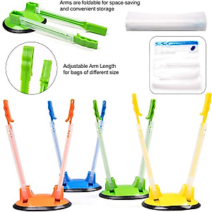 Baggy Rack For Ziploc Bag Holder Stand, Food Prep Bag/plastic Freezer Bag Holder, Meal Planning/prep Bag Holders,6 Pack/6 Color