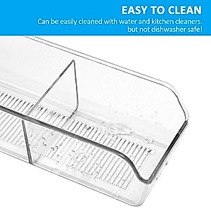 FUCDTEFC Tea Bag Organizer, Tea Bag Holder Box Storage Bin, Clear Tea Packet Plastic Drawer, Sugar Packet, Coffee, Condiment, Tea Spice Bag Holder for Kitchen Cabinet, Countertop, Fridge