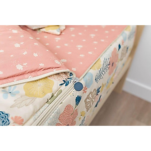 Beddy's Flower Blossoms Girls Durable Zipper Bedding, Bed in a Bag, Floral Sheets and Comforter, Easy to Make and Wash, Includes Pillowcase and Pillow Sham, Kids Zip Bedding, Super Soft All Season