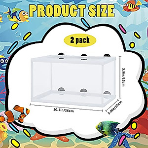 2 Pieces Fish Tank Breeder Net, Akamino Large Fish Breeder Isolation Box, Plastic Frame Hatching Box Separation Net Breeding Box with Suction Cup for Aquarium