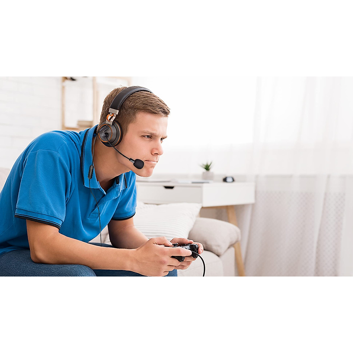 SaharaGaming Attachable Noise-Cancelling Microphone with Mute Switch Compatible with Mac, Windows PC, PlayStation 4, and More (USB A)