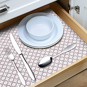 RAY STAR 12X120 Inch Shelf Liner for Kitchen Cabinets, Non-Adhesive Cabinet Liner Washable, PVC Drawer Liner for Dresser Non-Slip Bathroom (Circle)(1 Roll)