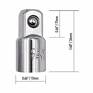FOCMKEAS Socket Adapter 3/8" Drive (F) to 1/2"(M), CR-V, Female to Male