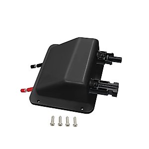 Slocable Weatherproof ABS Double Cable Entry Gland,UV Resistance Dual Cable Entry Housing for Solar Project on Rv, Boat,Camper,Van (with 0.33ft 10awg Cable(Black Gland))