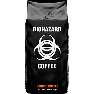 Biohazard Ground Coffee, The World's Strongest Coffee 928 mg Caffeine (16 oz)