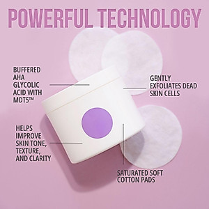 Exfoliating Glycolic Acid Pads | Anti-Aging, Smoothing, Resurfacing Pads | Somme Institute Transport Alcohol-Free Brightening Pads for Gentle Dirt Removal and Pore Cleansing | 50 Ct.