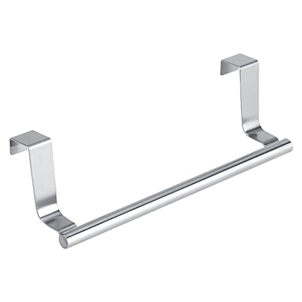 Over The Cabinet Towel Bar, Over Door Drawer Towel Hanging Rack Modern Kitchen Washcloth Hanger, Stainless Steel No Drilling Towel Holder for Bathroom, Kitchen (9.06 x 2.17 x 0.98 inch -Silver)