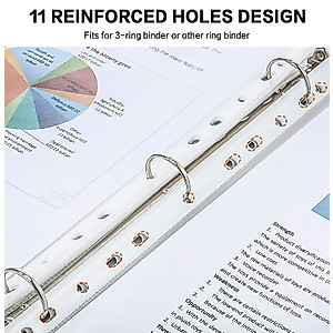 Sheet Protectors, PANDRI 500 Pack Clear Heavy Duty Plastic Page Protectors Sheet Reinforced 11-Hole Fit for 3 Ring Binder Fits Standard 8.5 x 11 Paper, 9.25 x 11.25 Top Loaded, Acid Free