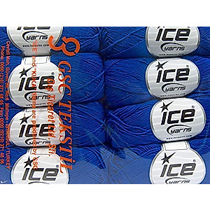 Lot of 8 Skeins Ice Yarns Pure Cotton FINE (100% Cotton) Yarn Saxe Blue