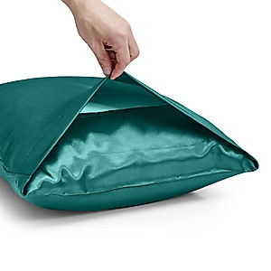 2 Packs Silk Pillow Cases, Satin Pillowcase for Hair and Skin, Pillowcases Standard Size Set of 2, Luxury Soft Satin Pillowcovers 20x30 Inches, for Women Men