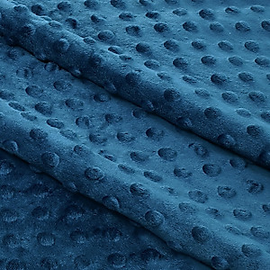Homiest Minky Dot Fabric by The Yard, 1 Yard x 60 Inch Wide Soft Plush Fabric Light Navy Blue Fleece Fabric, Cuddle Minky Fabric for Blanket, Pillow Covers, Clothing Making, Scarf, Beanie