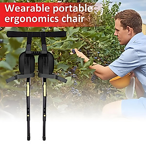 Adjustable Wearable Chair Invisible Seat, Chairless Chair Wearable Leg Ergonomics Lightweight Seat, Invisible Chair Wearable Exoskeleton Human, 3-5 Gear Heights Adjustable 150Kg (A)