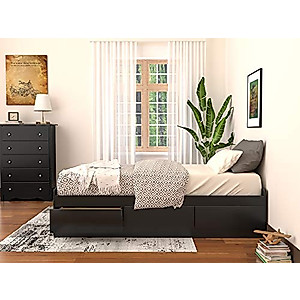 Prepac Twin XL Mate's Platform Storage Bed with 3 Drawers, Black