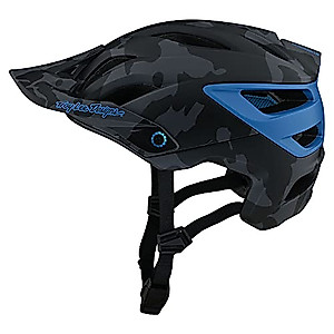 Troy Lee Designs A3 Uno Half Shell Mountain Bike Helmet W/MIPS - EPP EPS Premium Lightweight - All Mountain Enduro Gravel Trail Cycling MTB (Camo Blue, Medium/Large)