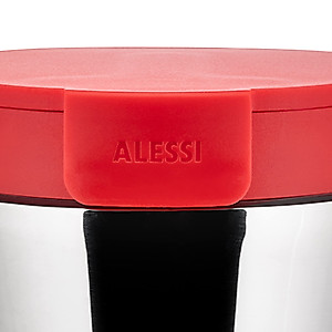 Alessi Caffa, Double wall travel mug in 18/10 stainless steel and thermoplastic resin, red., One size