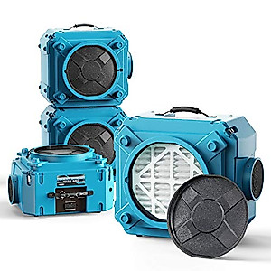 ALORAIR CleanShield HEPA 550 Industrial Commercial HEPA Air Scrubber for Damage Restoration, cETL Listed, GFCI Outlet, 10 Years Warranty, Blue(Pack of 4)