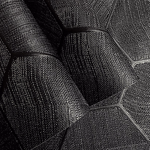 Simon&Siff Black Textured Wallpaper 3D Embossed Hexagon Wallpaper Non Woven Traditional Non-Pasted Wallpaper for Bedroom Bathroom 17.3in x 26.2ft