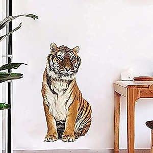 CozyDecor Tiger Wall Decal Sticker for Bedroom Kids Room, Tiger Decorations for Home Living Room Bedroom Playroom