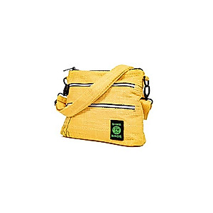 DIME BAGS Day Tripper | Hemp Shoulder Bag | Crossbody and Clutch Purse | Custom Interior Lining by Ellie Paisley (Yellow)