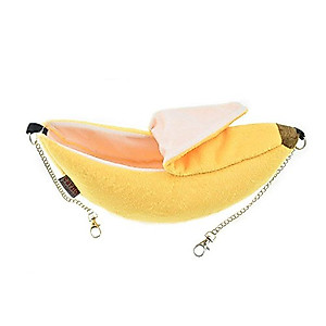 ISMARTEN Banana Hamster Bed House Hammock Small Animal Warm Bed House Cage Nest Hamster Accessories for Sugar Glider Hamster Small Bird Pet (Banana)
