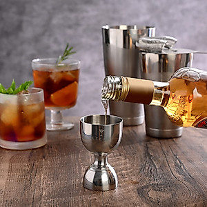 Etens Boston Cocktail Shaker Double Jigger Set, Bundle Shaking Tins 28oz 18oz & Bell Jigger 2oz 1oz for Bartending – Bar Drink Margarita Mixer | Shot Measure Jigger with Measurement | Bartender Kit