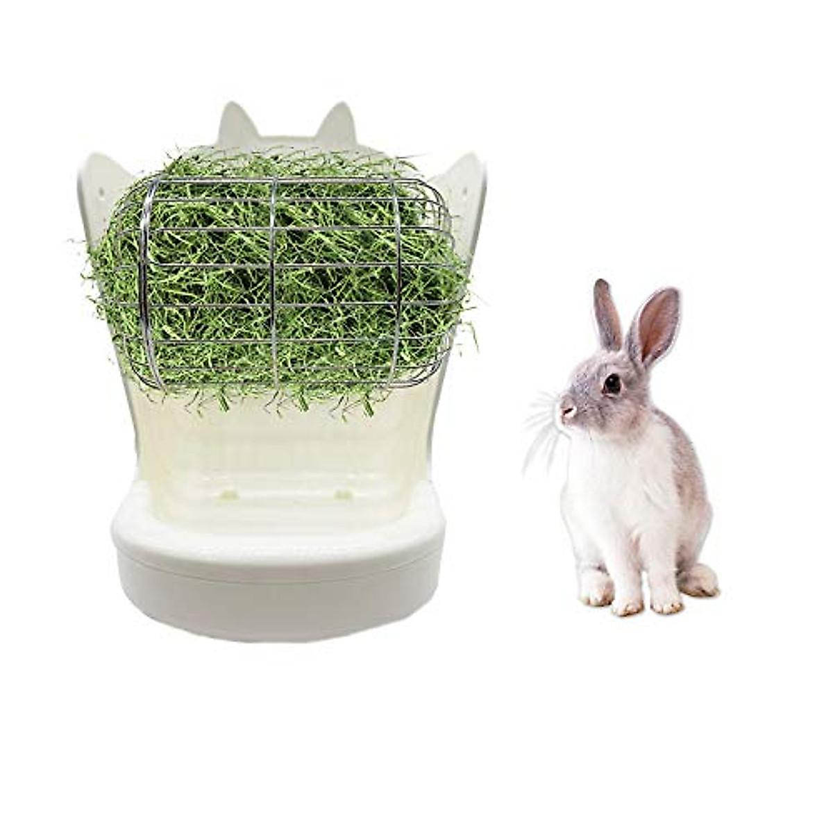 Rabbit Hay Feeder Guinea Pig Plastic Food Bowls Bunny Less Wasted Hay Rack Food Dispenser for Chinchilla Hamster and Other Small Animals