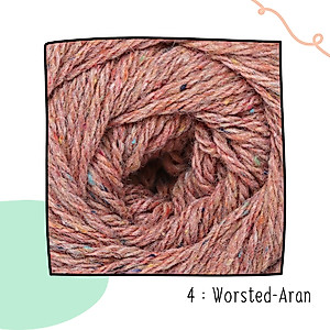 1 Ball La Mia Re-Tweed Knitting Yarn, Wool Polyester Acrylic, 3.5 Oz (100 g) / 202 Yrds (185 m), Worsted, Green - L173