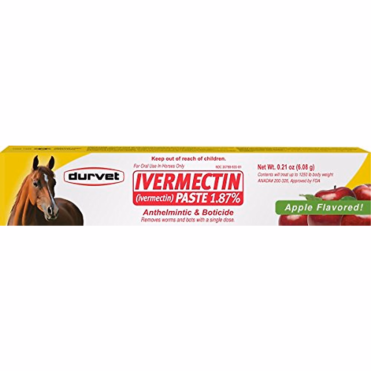 Durvet/Equine 698454 Ivermectin Paste 1.87% Bulk for Horses Apple, 6.08 gm