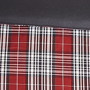 Woolrich Rustic Lodge Cabin Comforter Set- Down Alternative Warm Bedding and Matching Shams King Williamsport, Red Plaid, 4 Piece