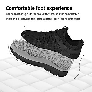 AOE Womens Walking Running Shoes Ultra Lightweight Breathable Mesh Tennis Shoes Non Slip Athletic Workout Gym Sneakers 8women / 7men All Black