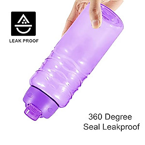 GILANO 32oz Large Water Bottle BPA-free Wide Mouth Chug Lid Leak Proof Drinking Bottle for Gym Outdoor Fitness Activities School Work Reusable Drinking Bottle Keeps Hydrate 3 Pack Pink/Purple/Green