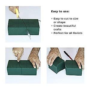 Oasis Smithers Floral Foam Deluxe - Foam Bricks - Craft Blocks - Foam for Dry Flowers - Lightweight Green Foam - Florist Foam for Arrangements and Decorations - 6 Pack