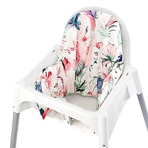 CARUILI Baby High Chair Cushion Cover, Inflatable Cushion Cover, High Chair Accessories, Removable and Machine Washable, Plant Printed (Cover Only)