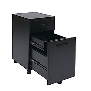 Pro-Line II/OSP Designs PRD3085-BLK Prado Mobile File in with Hidden Drawer and Castors, Black