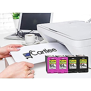 Cartlee Remanufactured Ink Cartridge Replacement for HP 64 XL 64XL for Envy Photo 6252 6255 6258 7120 7155 7158 7164 7800 7855 7858 7864 Inkjet Printers Combo Pack (2 Black, 2 Tri Color)