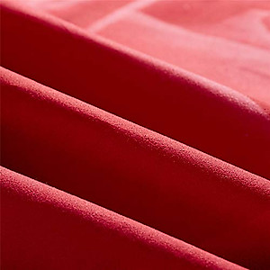Labstandard Red Duvet Cover Set Queen, 3D Printed Rose Bedding Soft Comforter and Breathable Quilt Cover(1 Duvet Cover, 2 Pillowcases, Zipper Closure)