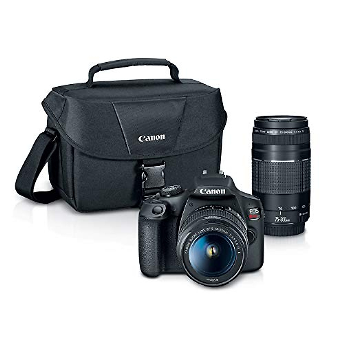 Canon EOS Rebel T7 DSLR Camera|2 Lens Kit with EF18-55mm + EF 75-300mm Lens, Black