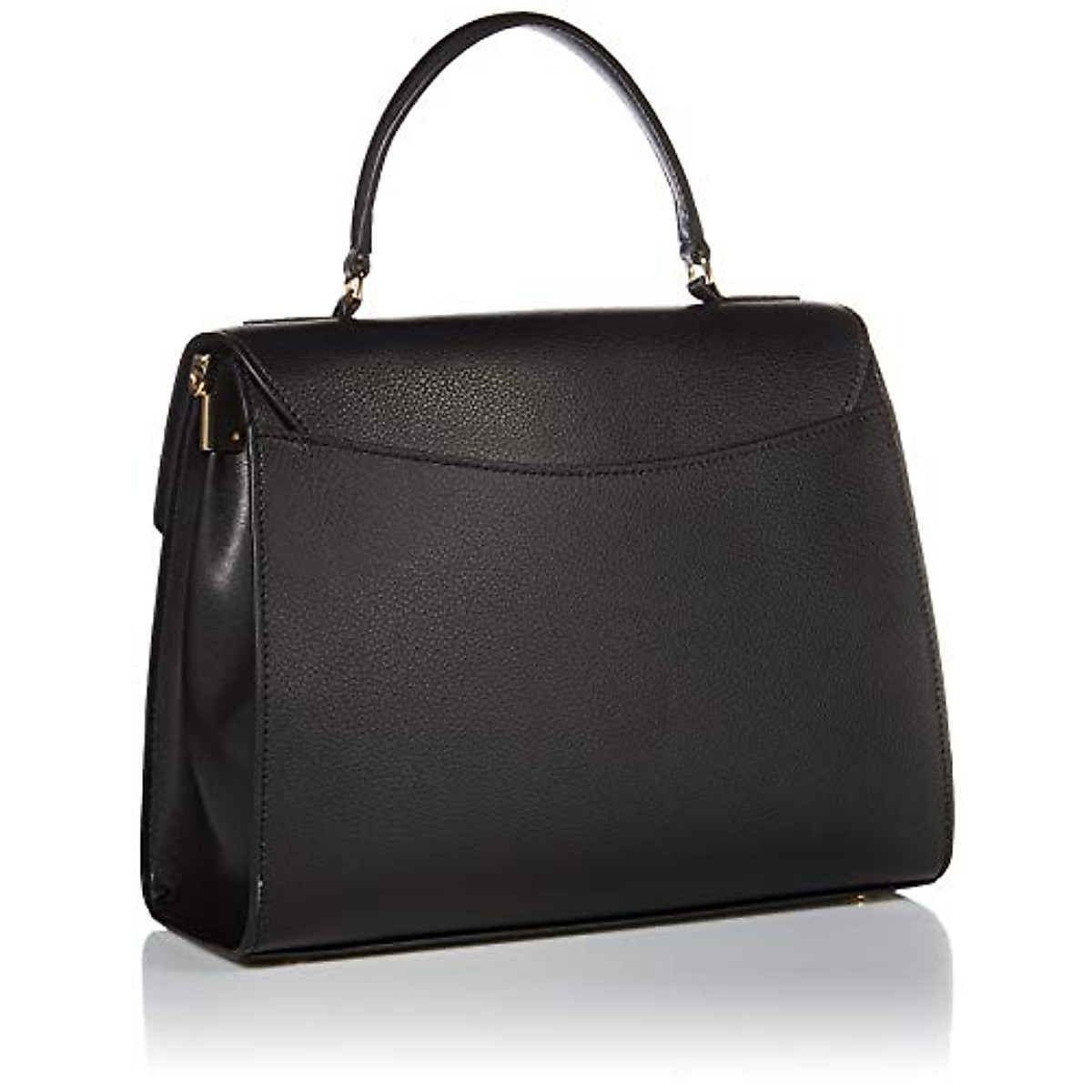 Calvin Klein Iris Hermine Leather Top Handle Satchel, Black/Gold
