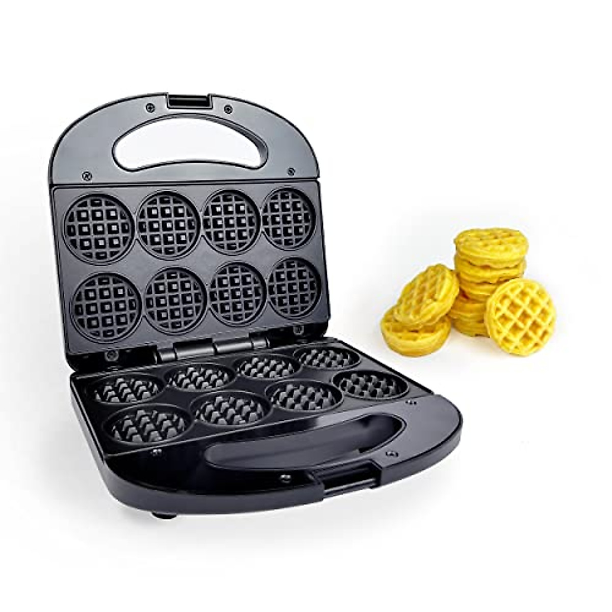 FineMade Mini Waffle Maker Machine, Small Waffle Bites Maker for Kids, Makes 8 x 2” Tiny Waffle Bites, Ideal for Breakfast, Snacks, Desserts and More