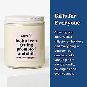 CE Craft - Look at You Getting Promoted & Sh*t Candle - Promotion Gift, Coworker Gift, Office Workplace Candle, New Promotion, Congratulations, Gift for Her, Promotion Job Candle (Caramel Apple)