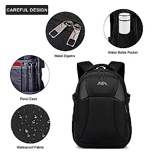 LIBENED School Backpack for Teen, Extra Large 50L Laptop Backpacks for Men Women, Waterproof College Backpack, Travel Mochila with USB Charging Port Fits 17 Inch Computer, Black