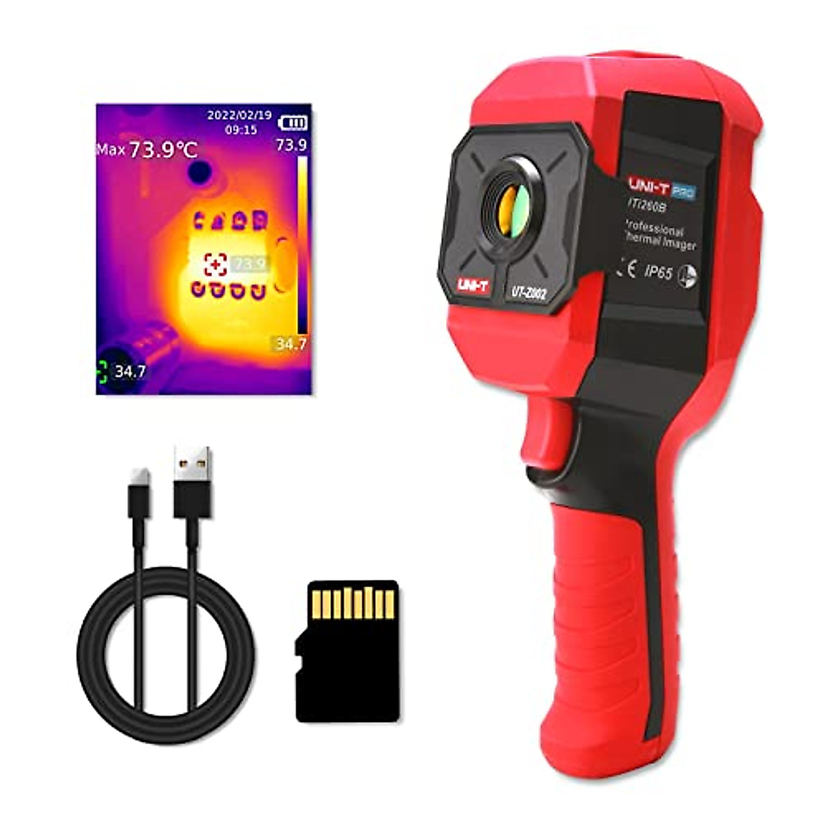 UNI-T UTi260B Thermal Camera with Macro Lens, Infrared Cameras Thermal Imaging Camera 256x192 IR Resolution Thermal Imager 49152Pixels 7 Palettes 25 Hz Refresh Rate, IP65 2-Meter Drop, 2.8" LCD