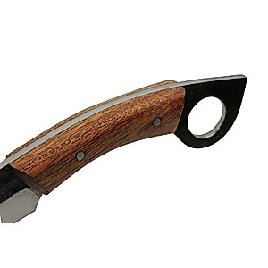 Szco Supplies 9.5” Full Tang Wood Handle Seax Blade Hunting Knife with Sheath, Brown (HS-4442)