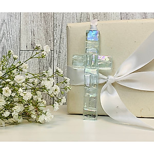 The Grandparent Gift Baby to Bride Glass Cross Keepsake Gift for Girl, Clear