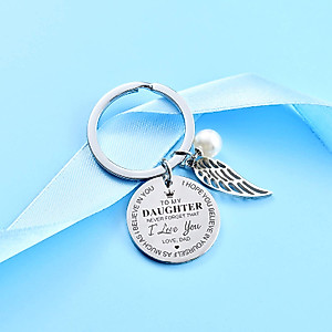 to My Daughter Keychain from Dad Mom Inspirational Gift Never Forget That I Love You Forever Birthday Gift Graduation Gifts (To my daughter from dad)