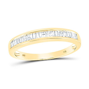 Jewels By Lux 14kt Yellow Gold Womens Baguette Diamond Wedding Band Ring 1/4 Cttw Ring Size 9.5