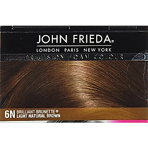John Frieda Precision Foam Color, Light Natural Brown 6N, Full-coverage Hair Color Kit, with Thick Foam for Deep Color Saturation