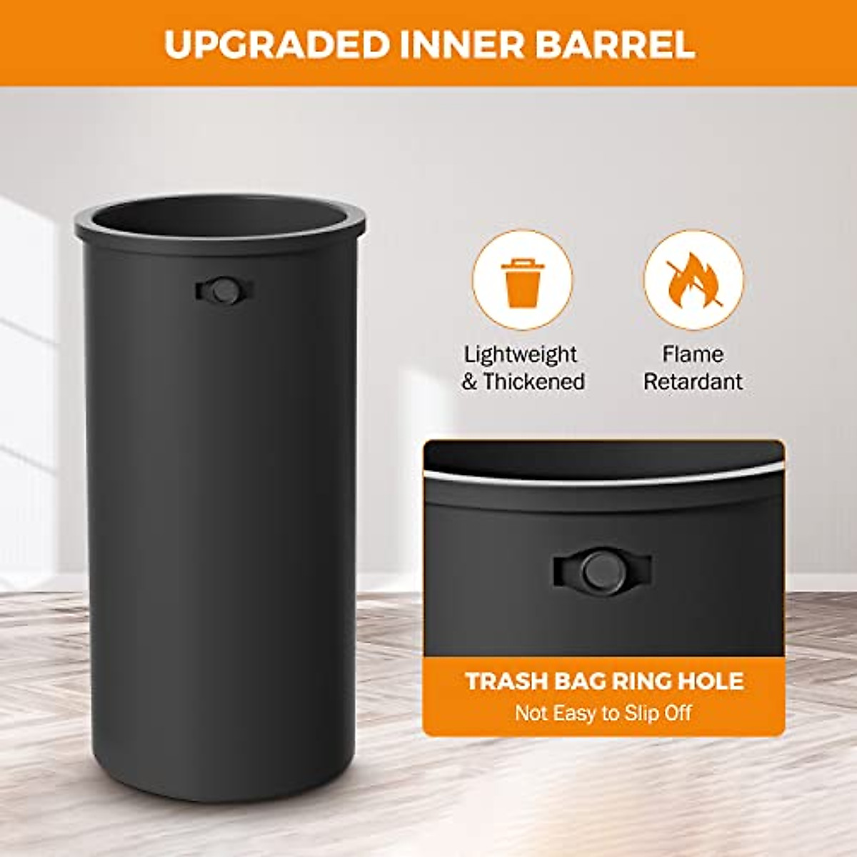 BEAMNOVA Bundle Metallic 15 x 31.5 in + Gold 9.8 * 24 in Trash Can Outdoor Indoor Garbage Enclosure with Lid Inside Barrel Stainless Steel Industrial Waste Container