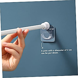 DECHOUS 3pcs Hook Bracket Shower Curtains Hooks Wall Mounted Holder Shower Curtain Holder Adhesive Curtain Rod Holders Shower Rod Mount Retainer Curtain Rod Support Shower Rod Holder Abs